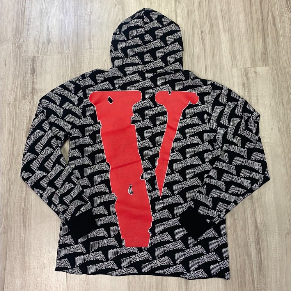 Vlone X Good Intentions All Over Logo Hoodie - Gem